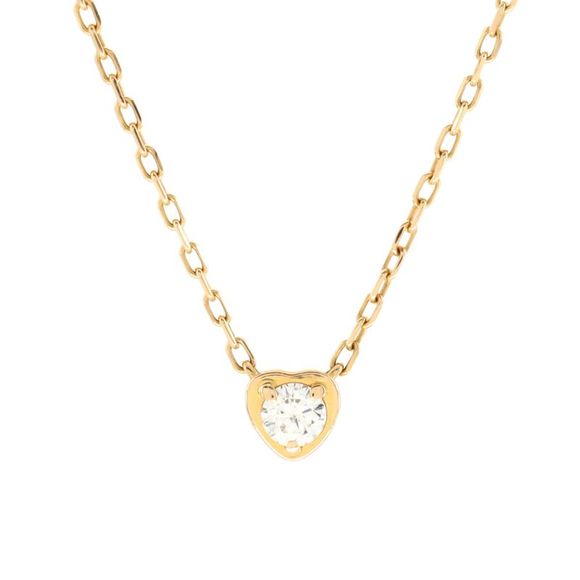 Cartier | Jewelry | Cartier Diamants Legers Heart Pendant Necklace 8k Rose Gold With Diamond ...